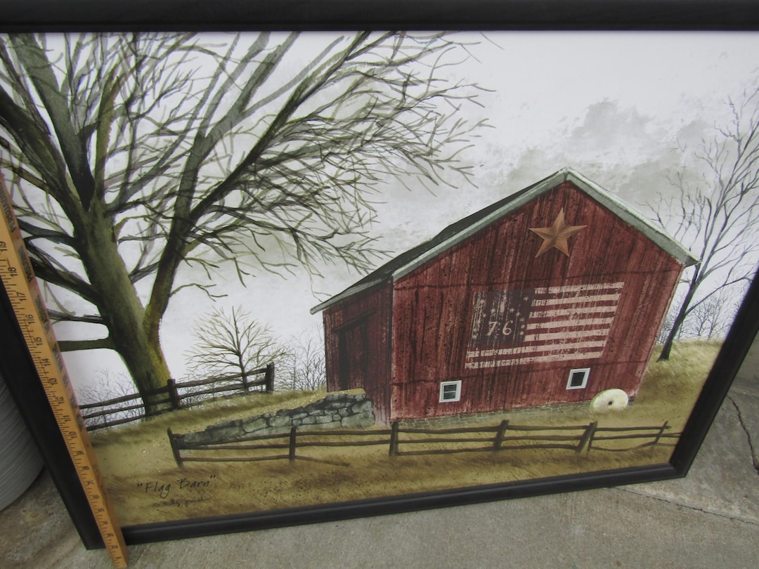 Vintage Billy Jacobs Flag Barn Print - Etsy