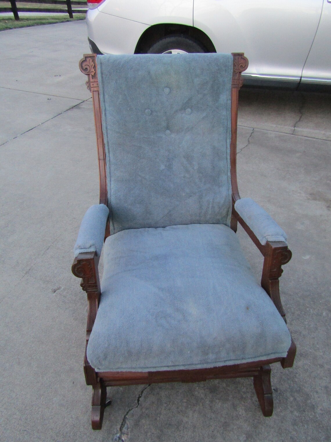 Antique Eastlake Victorian Carved Walnut Platform Rocker - Etsy