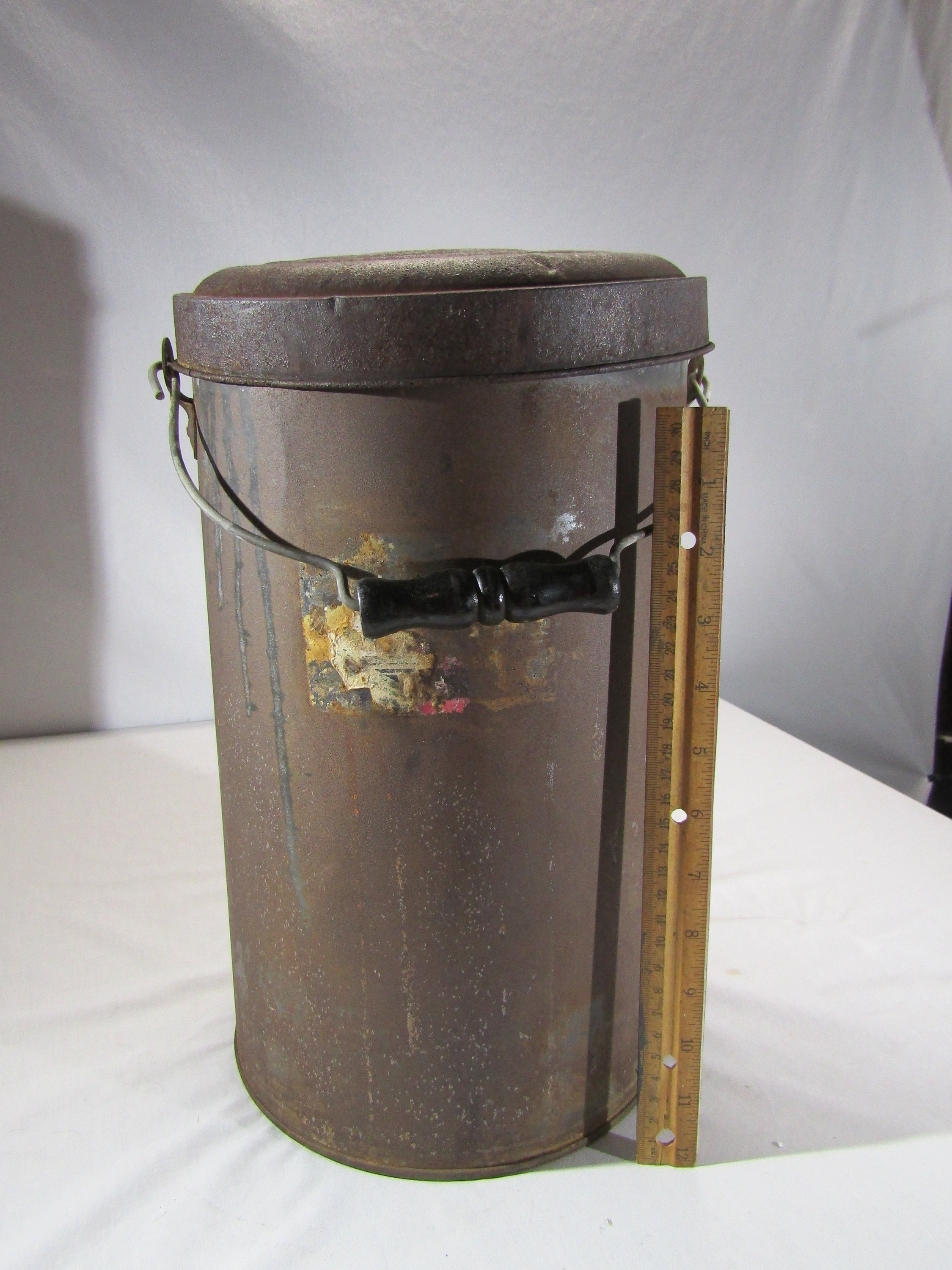 Vintage Old Tin Cream Bucket / Rustic Bucket / With Lid - Etsy