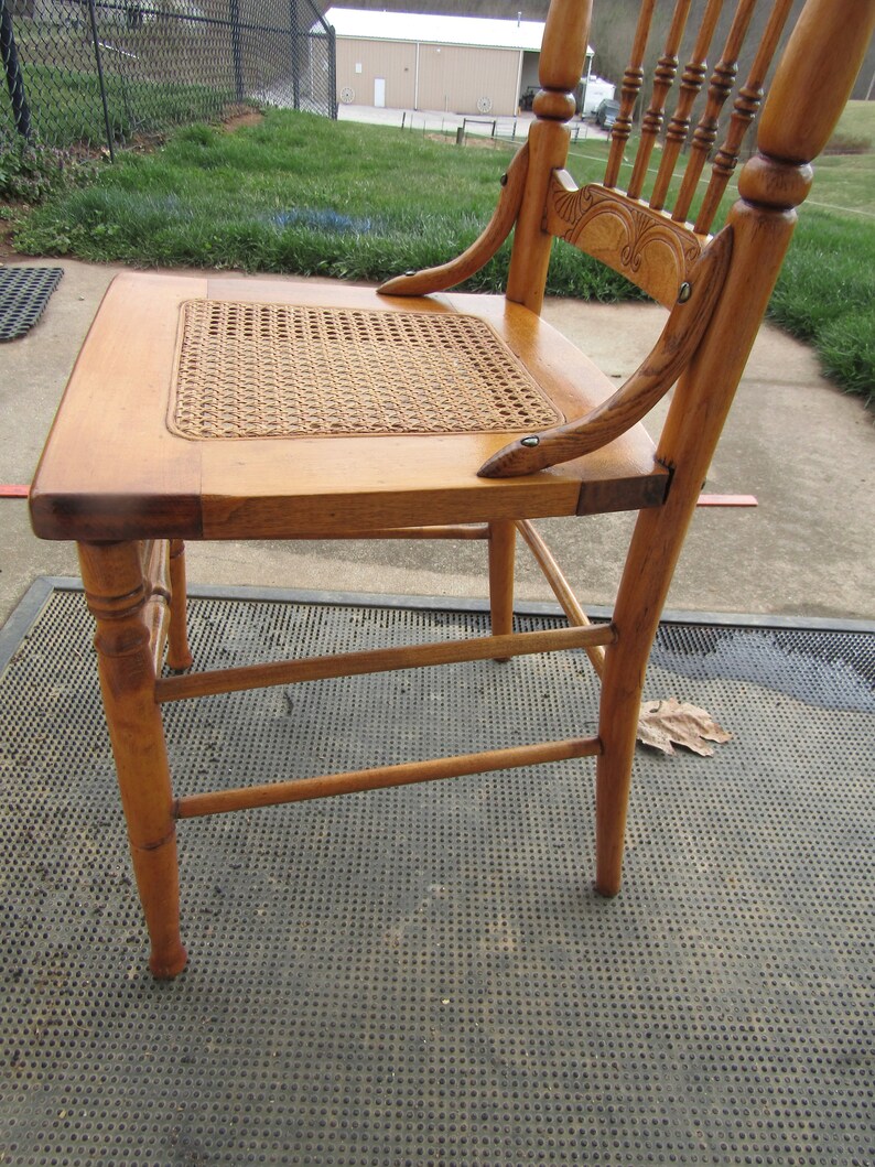 Vintage Antique Chair Cain Seat Oak Chair Pressback Chair - Etsy