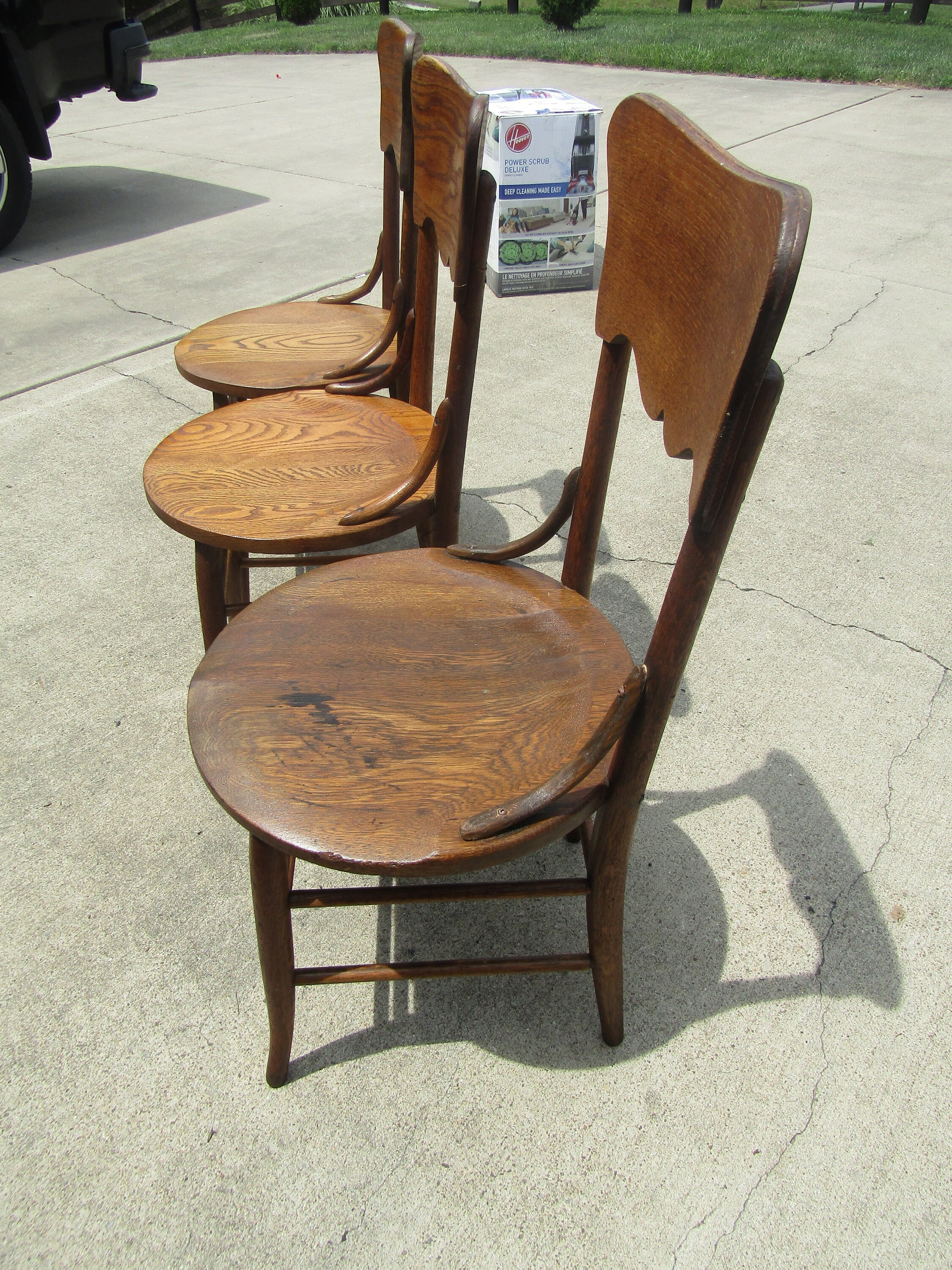 Antique Oak Chair round Seat Chairs - Etsy