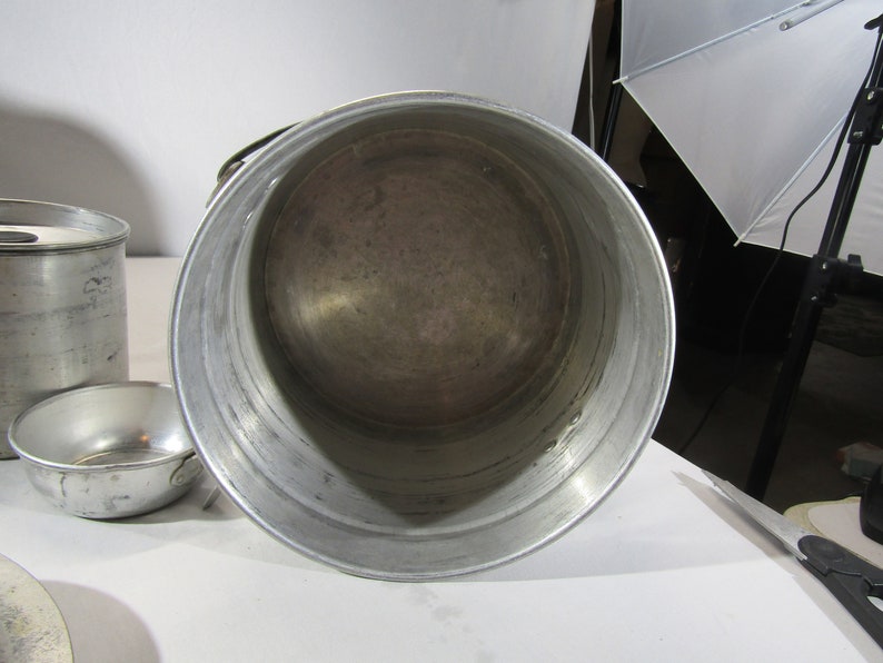 Vintage Stackable Aluminum Buckets and Pans - Etsy