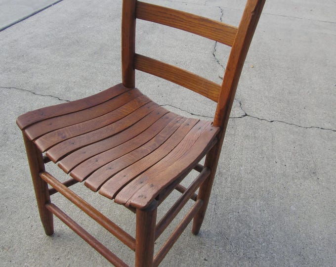 Antique Oak Chair / Slate Chair/split Chair Seat - Etsy