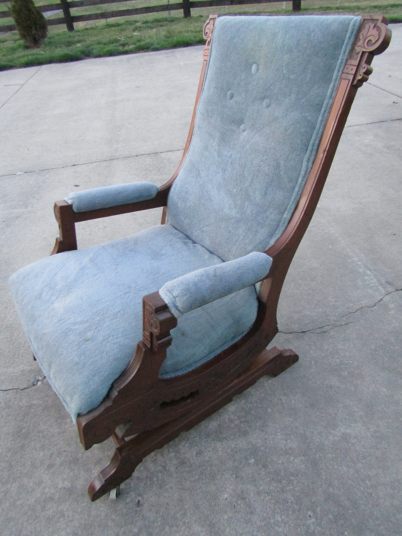 Antique Eastlake Victorian Carved Walnut Platform Rocker - Etsy