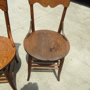Antique Oak Chair ,round Seat Chairs - Etsy