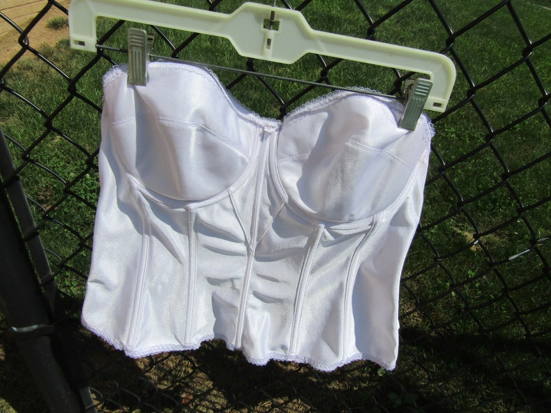Vintage White Strapless Boned Corset Size 42b - Etsy