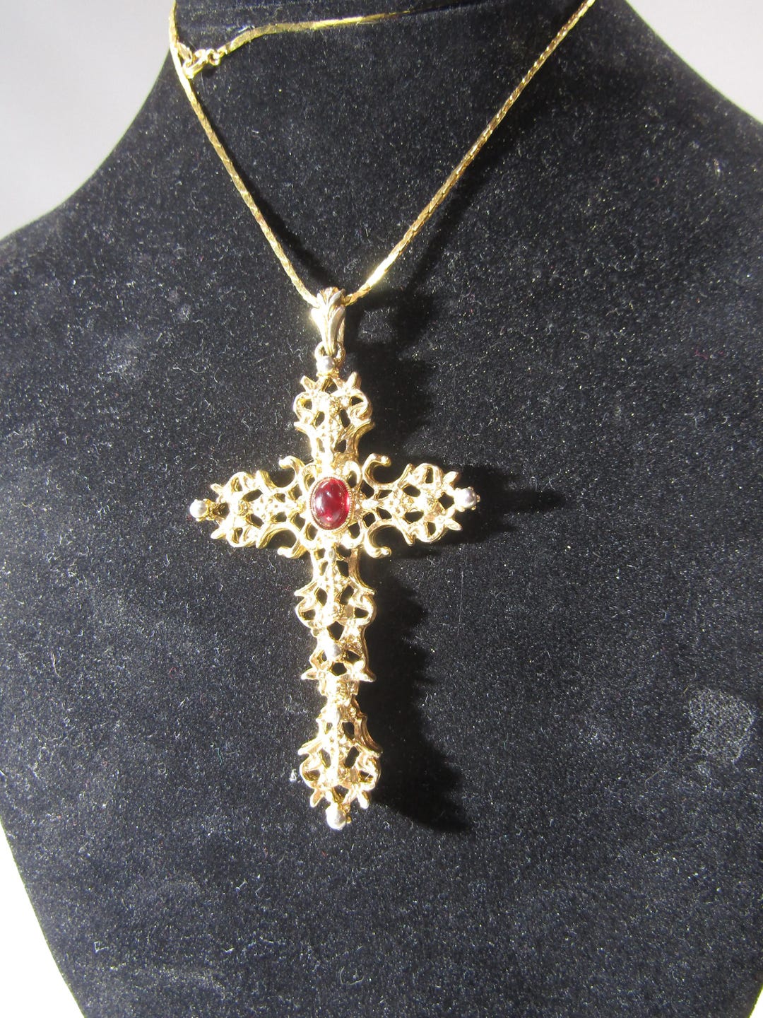 Vintage Avon Cross Necklace - Etsy