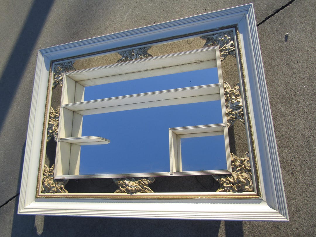 Vintage Mid-century Vintage Shadow Box With Mirror - Etsy