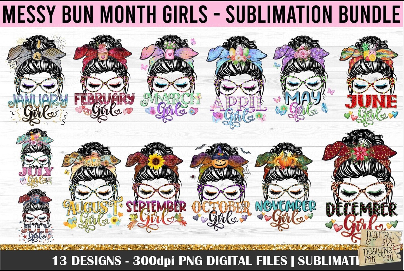 1 of 3 Messy Bun Monthly Mom January-may ONLY - Etsy