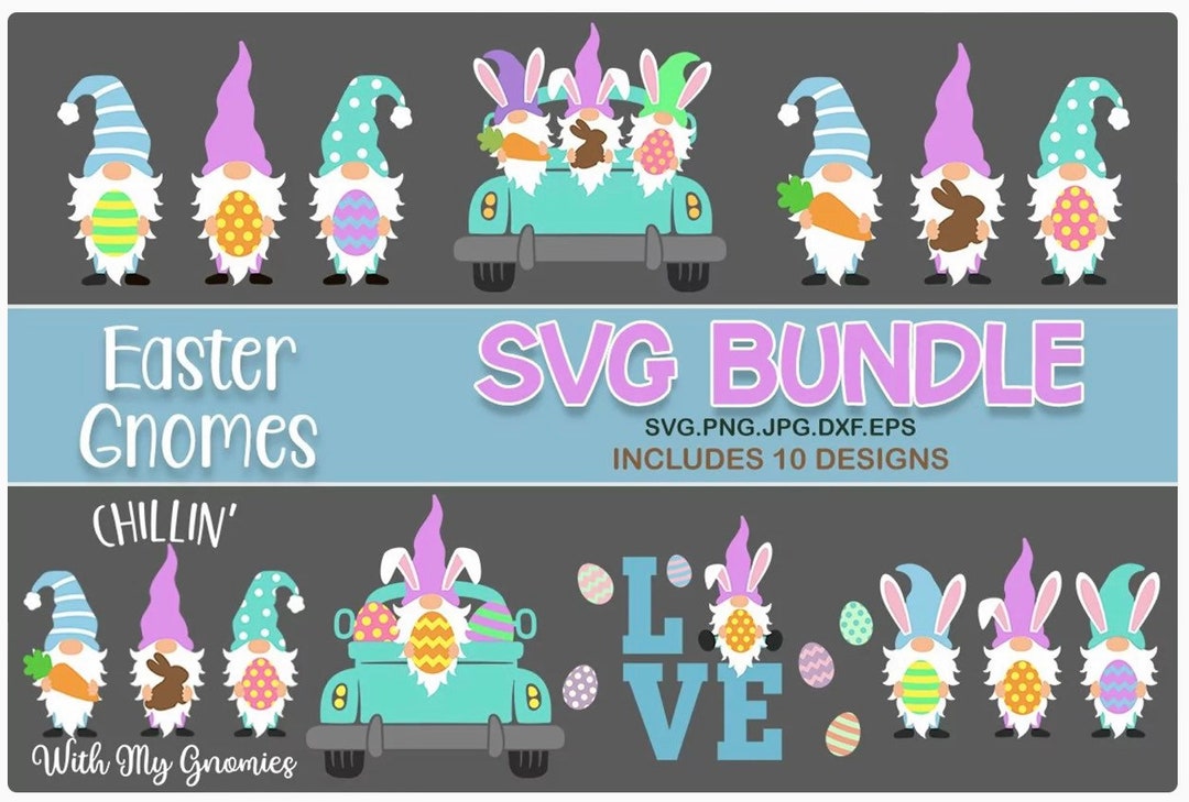 Easter Gnomes SVG (10) Cut File ONLY **see Description for Details** - Etsy