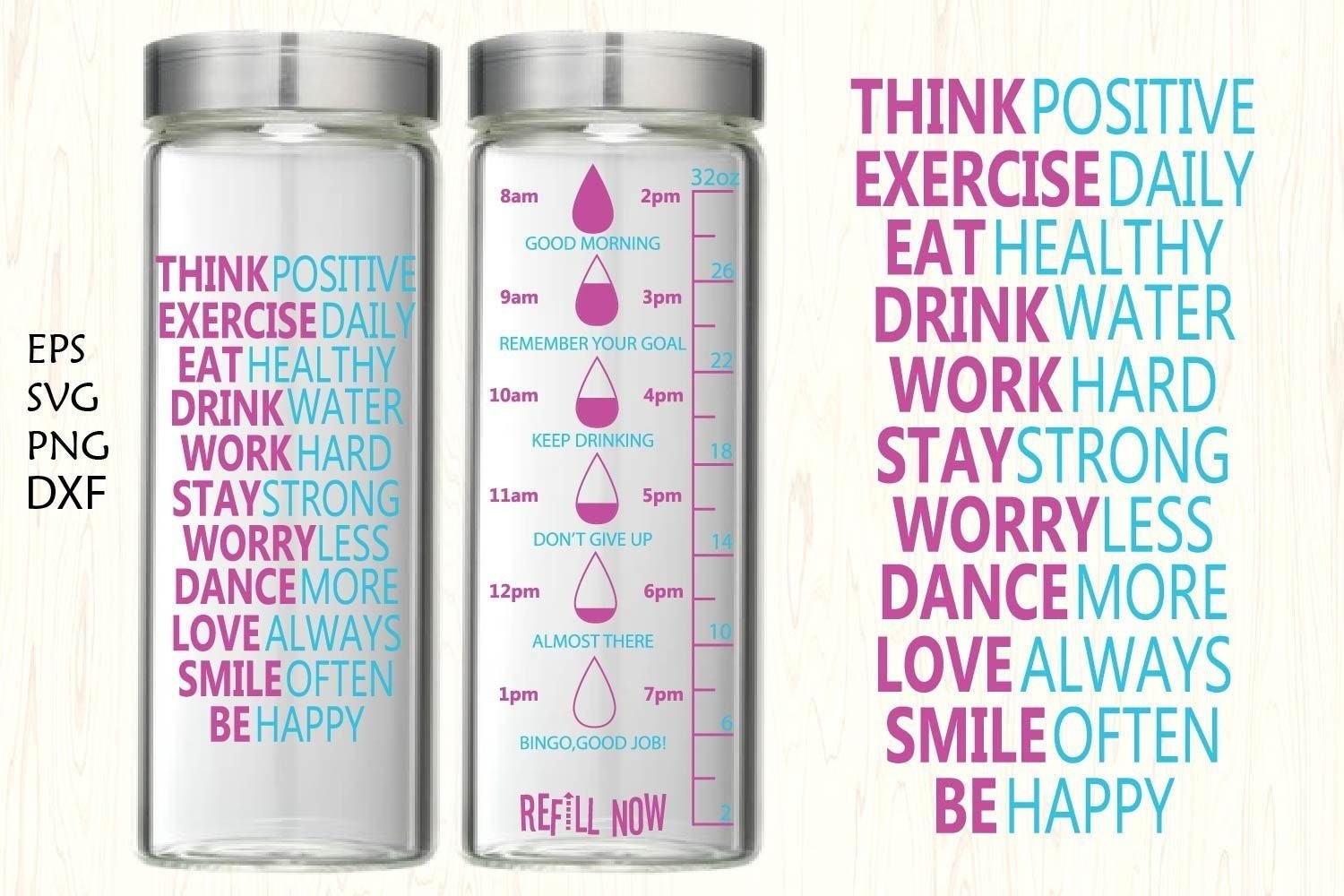 Water Bottle Tracker SVG - Etsy