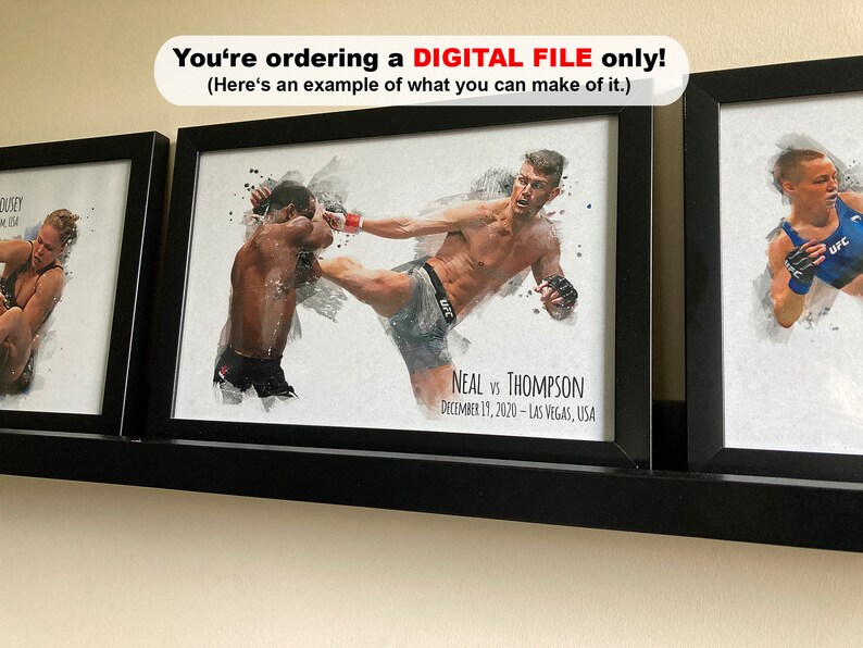 Geoff Neal Vs Stephen Thompson MMA Memorabilia, DIGITAL PORTRAIT, Wall ...