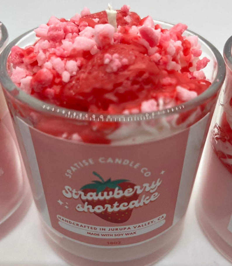 Strawberry Shortcake Desert Candle Cute Whipped Candles - Etsy