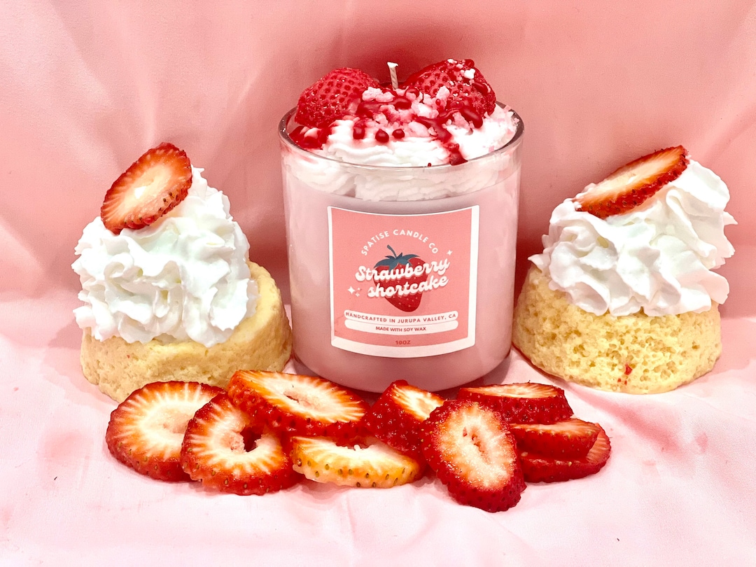 Strawberry Shortcake Desert Candle Cute Whipped Candles Fun Candles ...