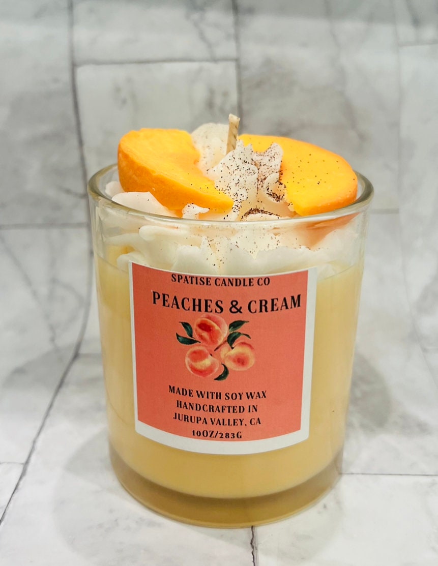 Peaches and Cream Desert Candle Peaches and Cream Scented - Etsy