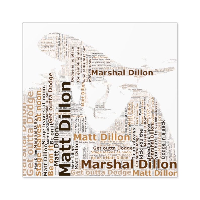 Gunsmoke Matt Dillon Square Stickers, Indooroutdoor/gunsmoke/gunsmoke Matt Dillon/marshall ...