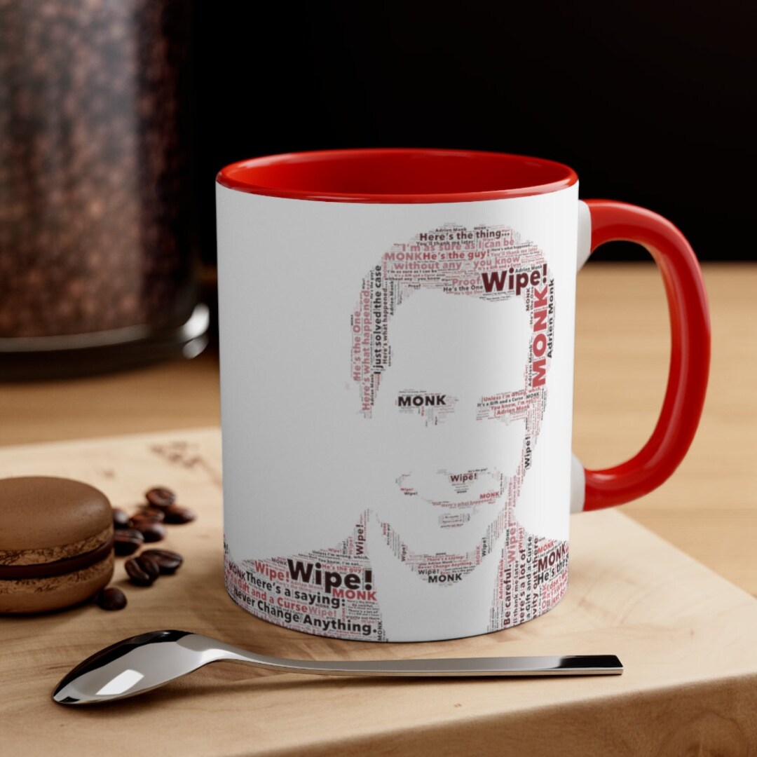 Monk Accent Coffee Mug, 11oz/adrian Monk Mug/monk Quotes Cup/retro Tv ...