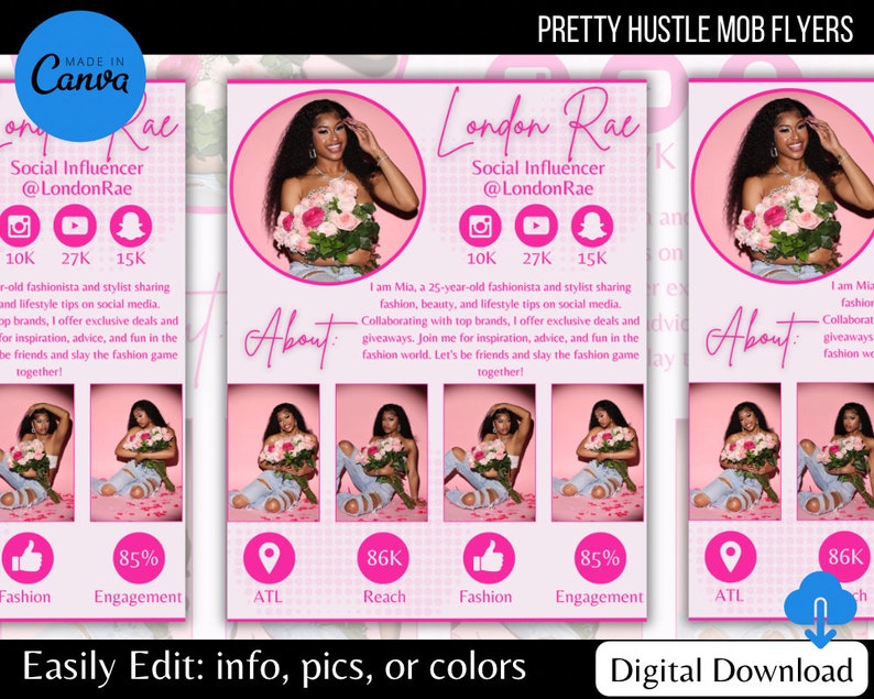 Pink Social Influencer Branding Kit | Fashion Influencer | Social Media ...