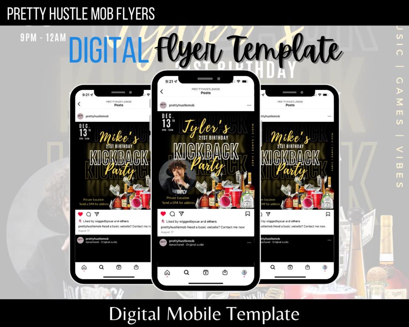 Birthday Kickback Party Flyer Template • Air Bnb Party Flyer - Etsy