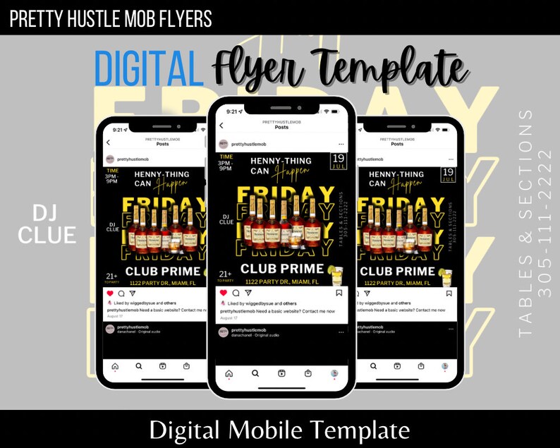 Henny Club Party Flyer Template: DIY Event Invite (digital Download) - Etsy