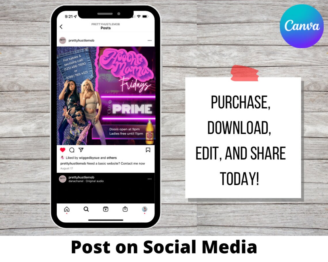 Friday Party Flyer Template for Canva, DIY Event Flyer Template, Party ...