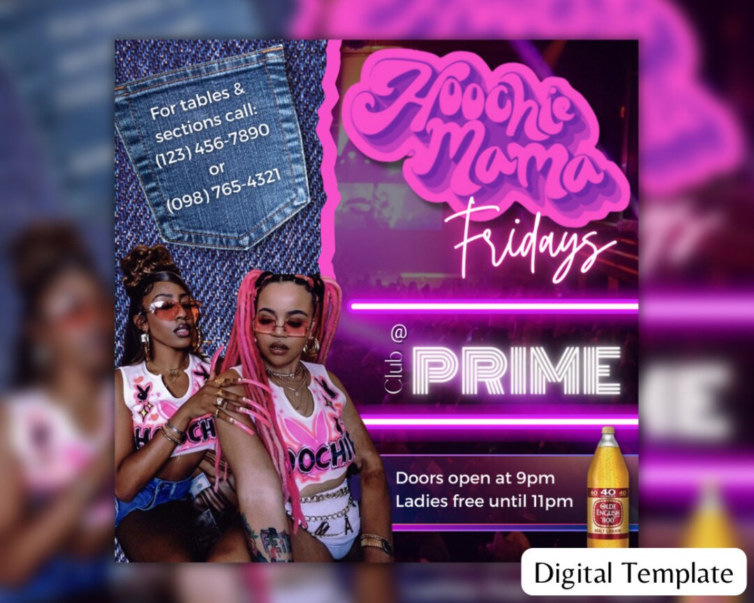 Friday Party Flyer Template for Canva, DIY Event Flyer Template, Party ...