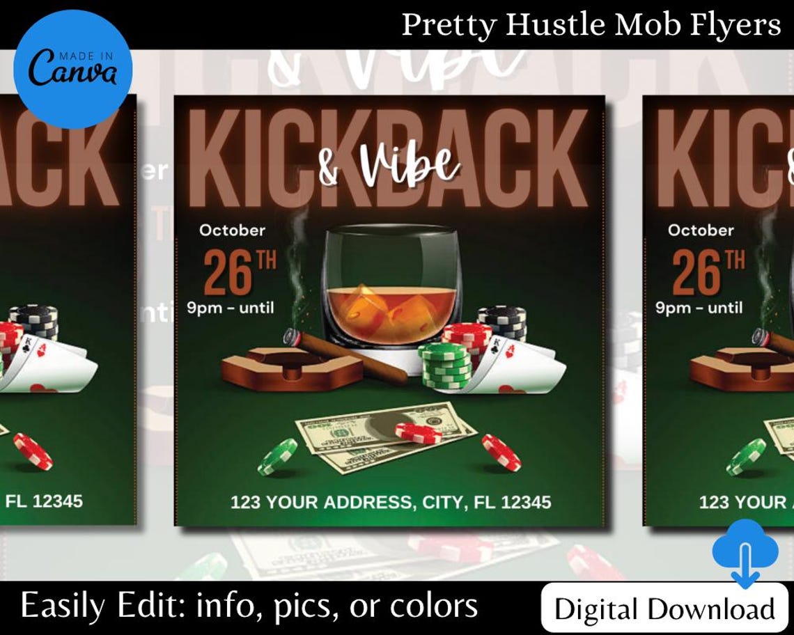 Kickback and Vibe Flyer Template | Perfect for Kickbacks, Parties, and ...