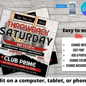 Throwback Hiphop Flyer Template - Etsy