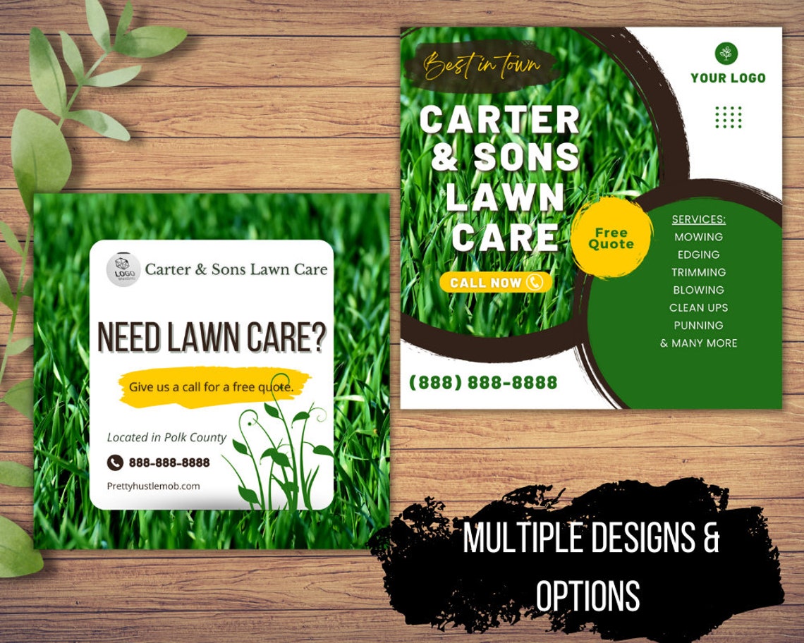 Lawn Care Flyer Template | Lawn Cutting Services | Editable Lawn Mowing ...