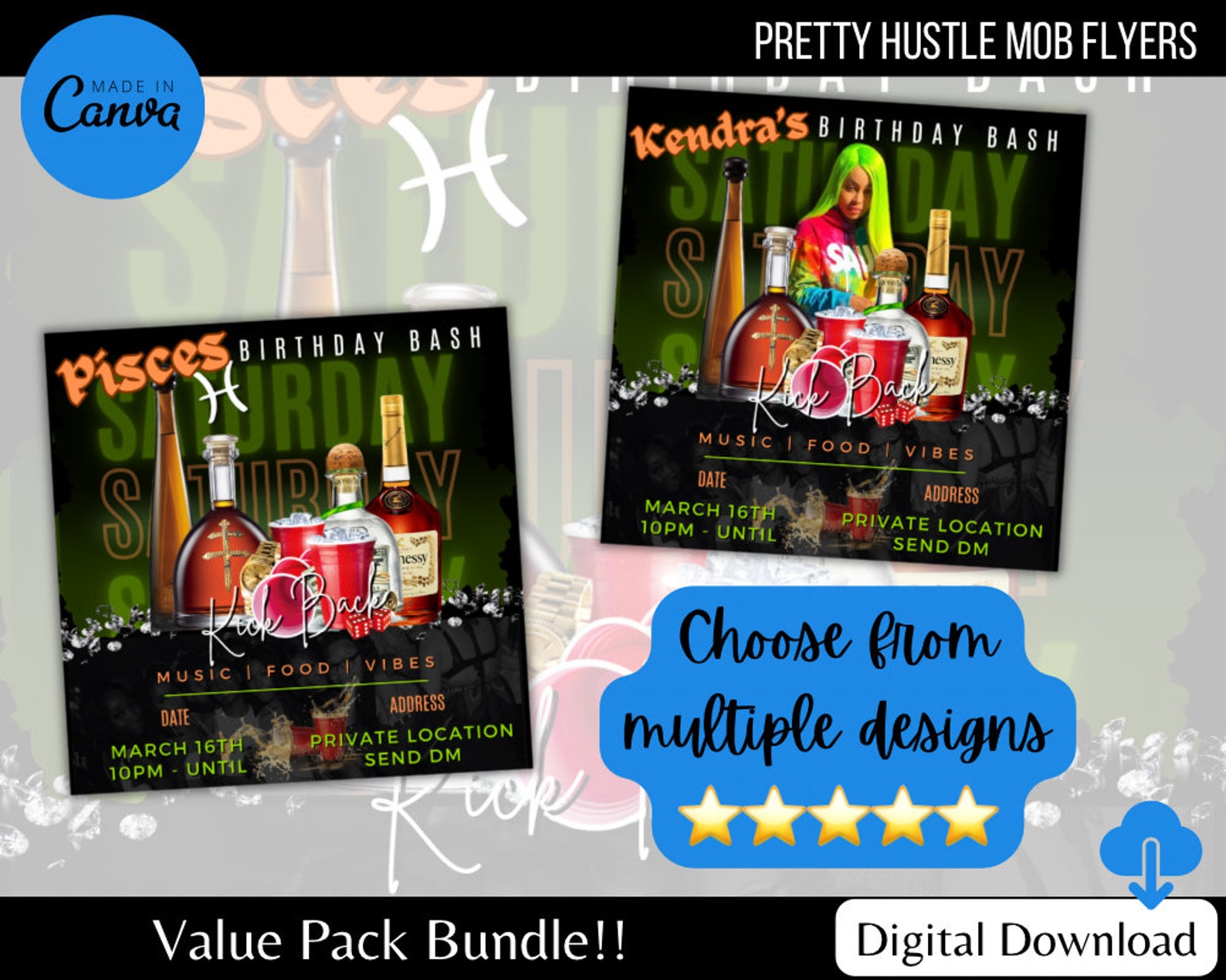 Pisces Bash Flyer Template | Perfect for Kickbacks, Parties, and Club ...