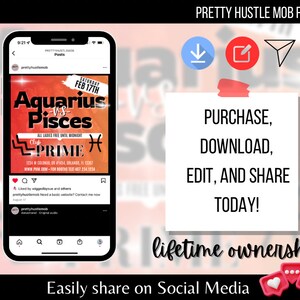 Aquarius Vs Pisces Flyer Template for Canva, DIY Event Flyer Template ...