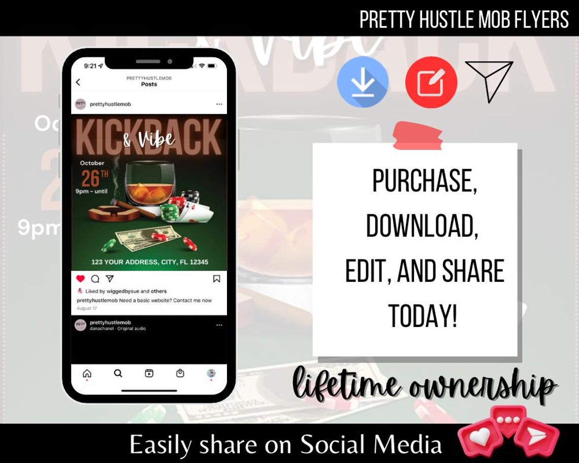 Kickback and Vibe Flyer Template | Perfect for Kickbacks, Parties, and ...
