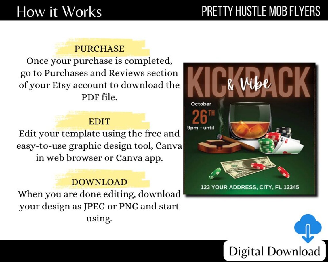 Kickback and Vibe Flyer Template | Perfect for Kickbacks, Parties, and ...