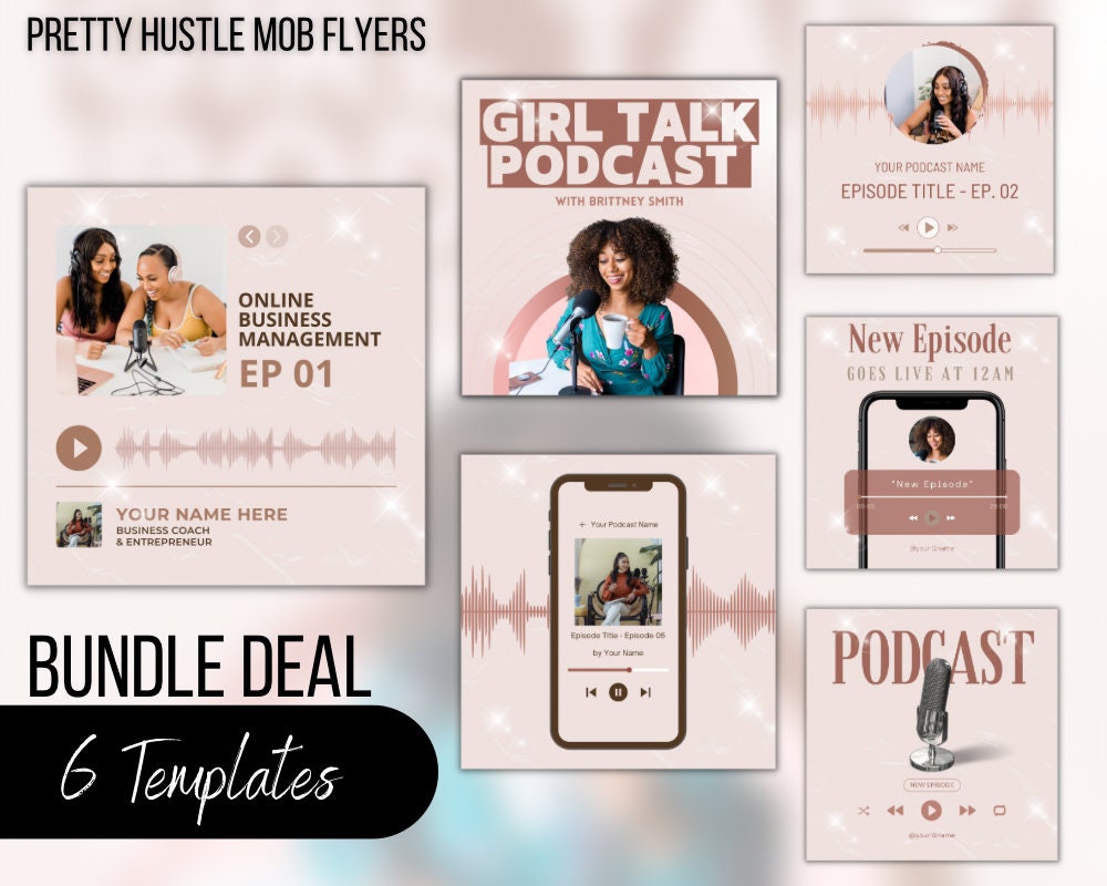 Pink Customizable Podcast Flyer Template for Social Media and More - Etsy