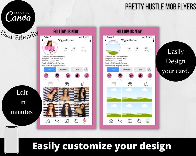 Instagram Profile Business Card Template - Etsy