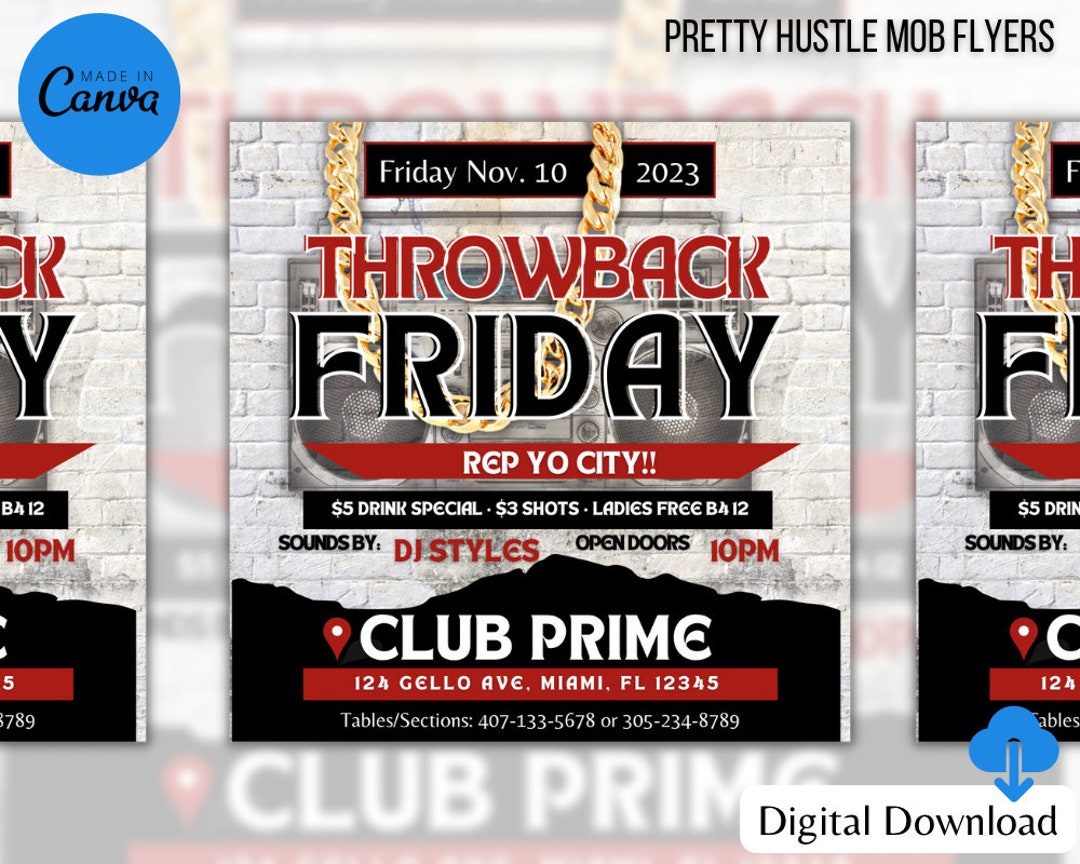 Throwback Hiphop Flyer Template - Etsy