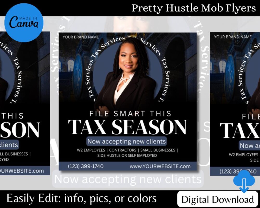 Editable Tax Services Flyer Template: Canva (digital Download) - Etsy