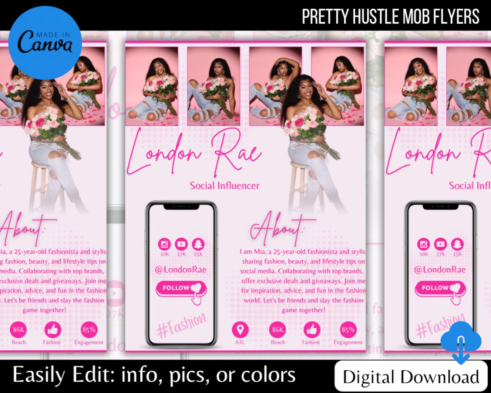 Pink Social Influencer Branding Kit | Fashion Influencer | Social Media ...