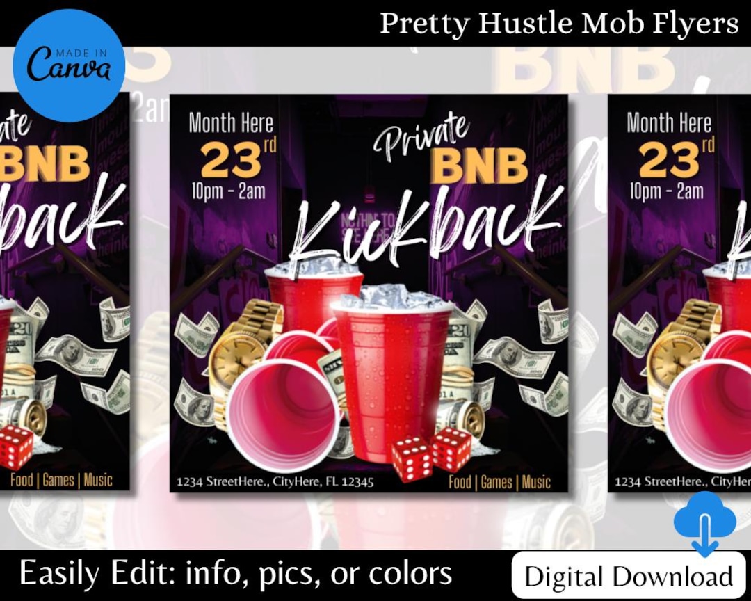 Air BNB Kickback Party Flyer Template - Etsy