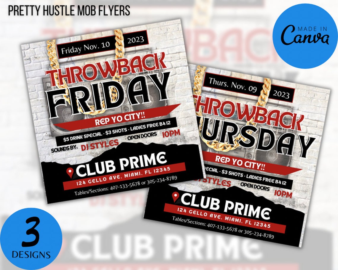 Throwback Hiphop Flyer Template - Etsy