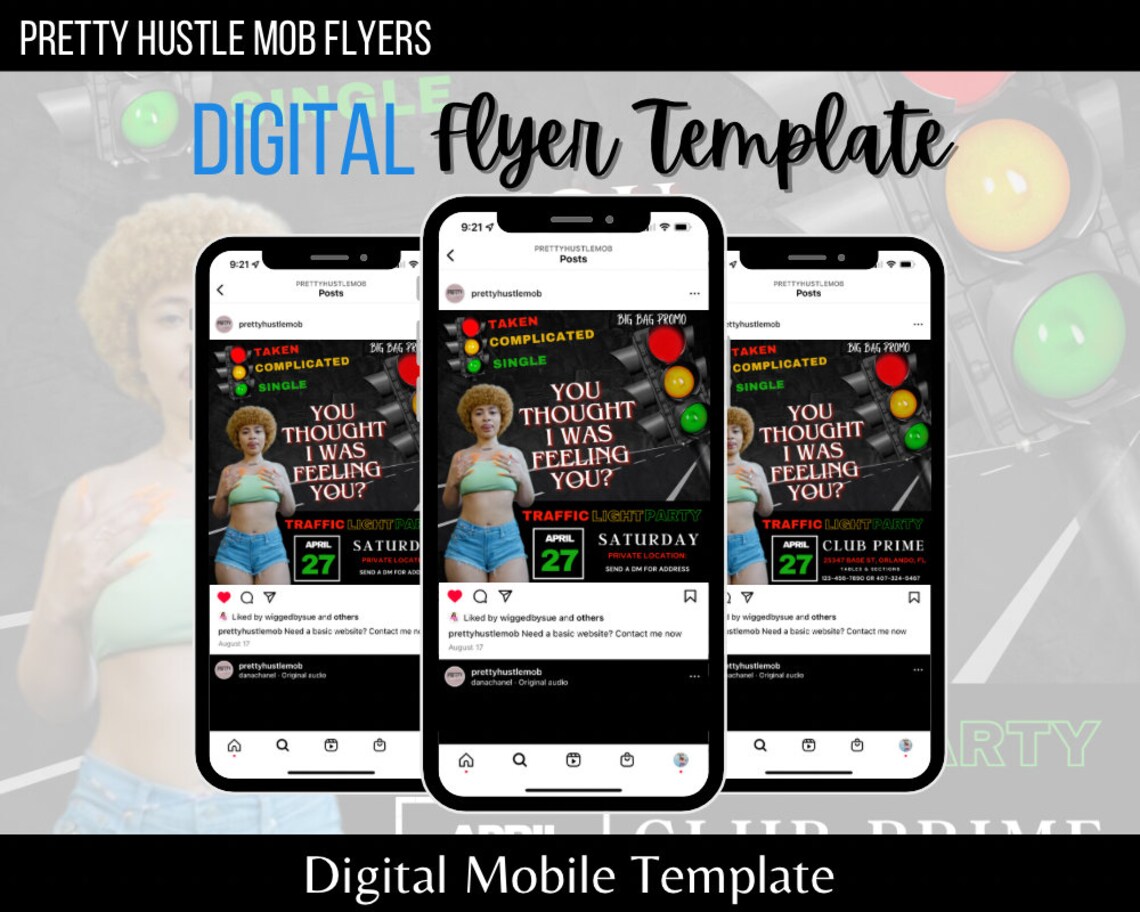 Traffic Light Party Flyer Template | Perfect for Kickbacks, Parties ...
