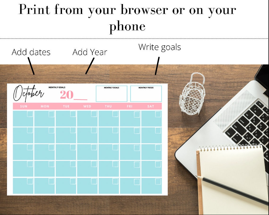 Colorful Weekly and Monthly Calendars | Printable Planner and Calendars ...