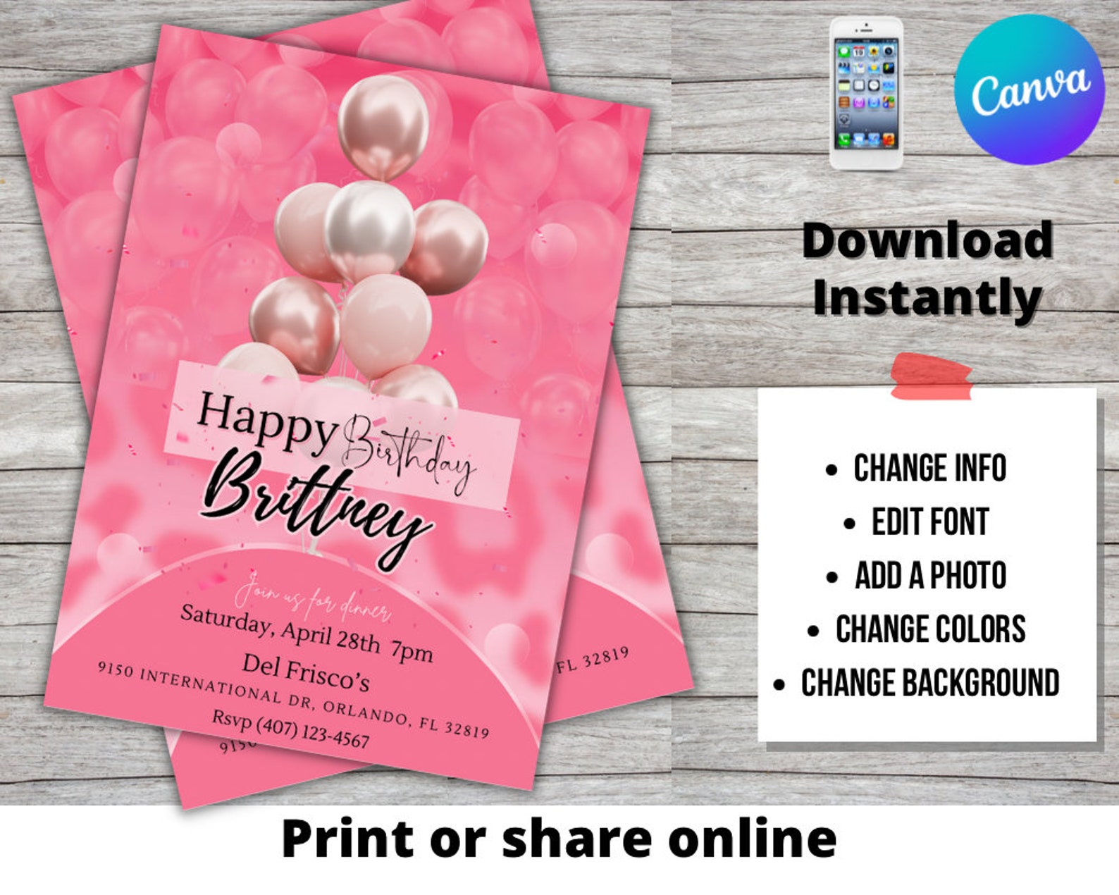 Birthday Flyer, Birthday Girl Flyer, Birthday Template, Birthday Dinner ...