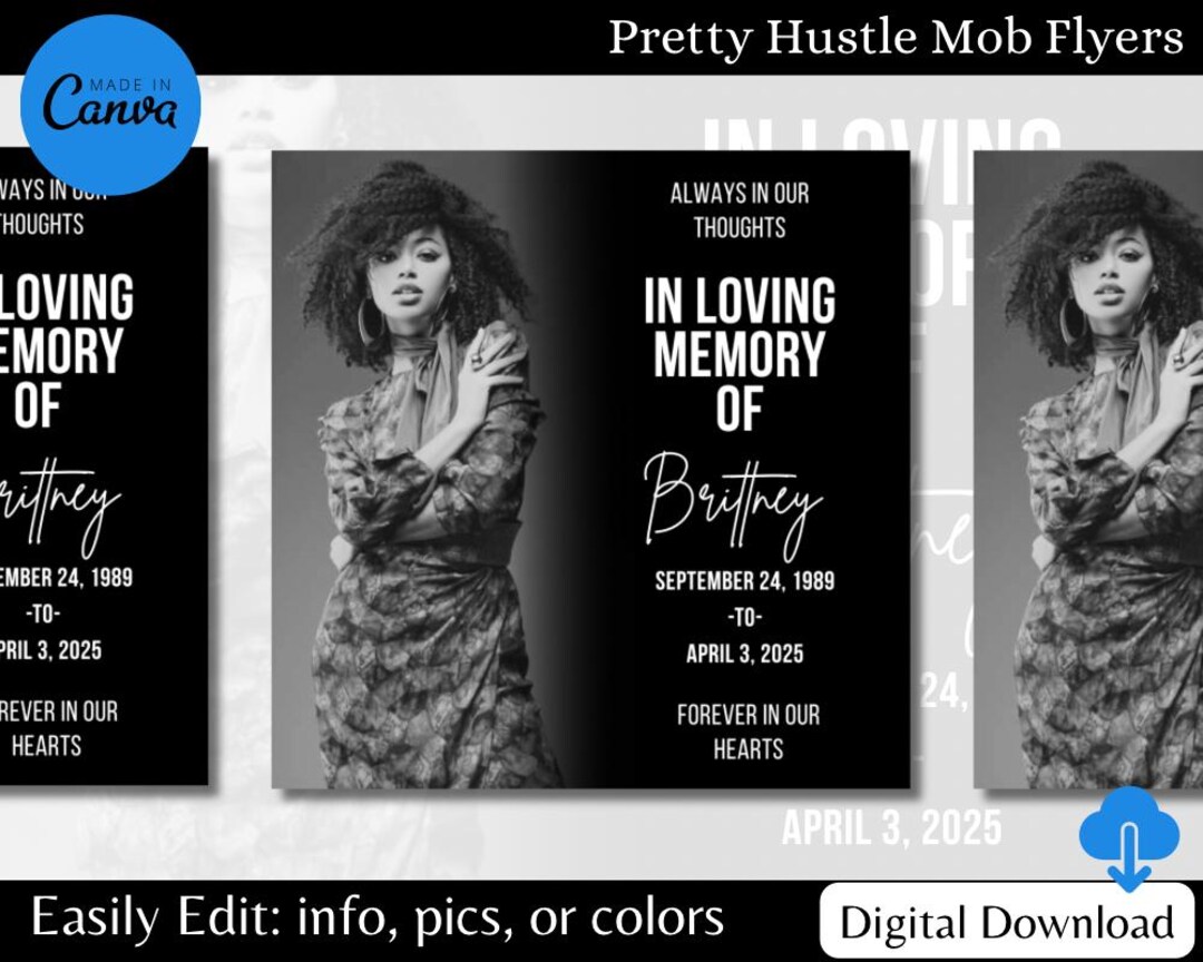 In Loving Memory Flyer Template | Celebration of Life - Etsy