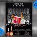 Black and White Kickback Club Party Flyer Template for Canva, DIY Event ...