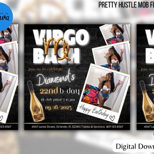 Animated Virgo Bash Birthday Flyer Template - Etsy