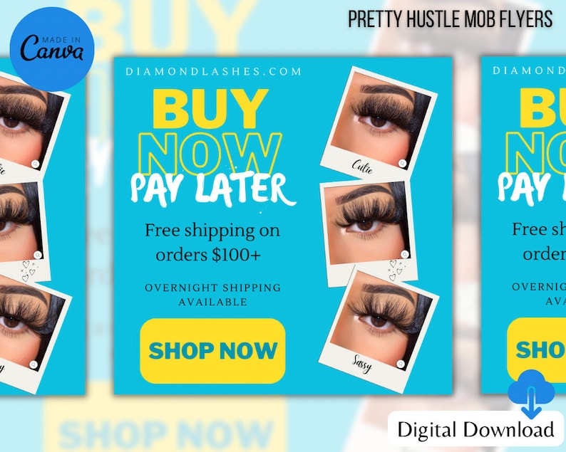 Blue Book Now Pay Later Business Flyers Eye Lashes Flyers - Etsy