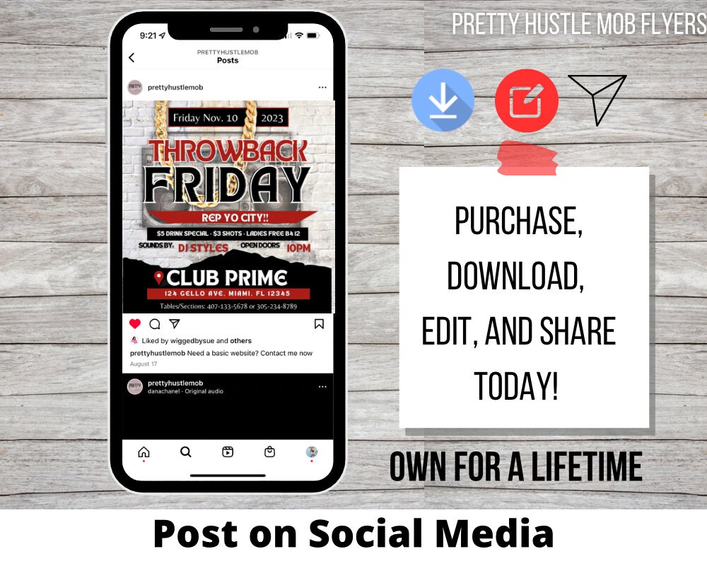 Throwback Hiphop Flyer Template - Etsy