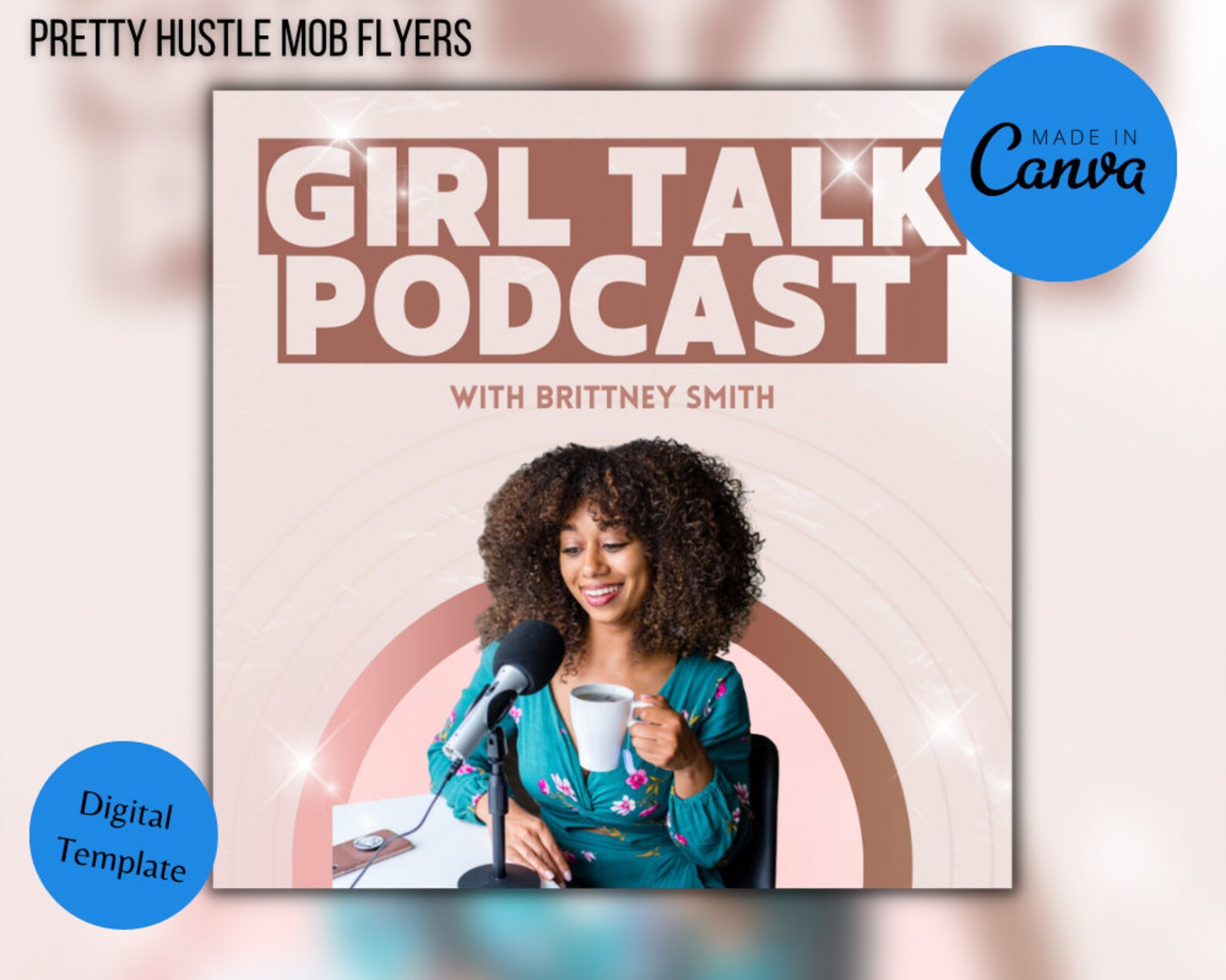 Pink Customizable Podcast Flyer Template for Social Media and More - Etsy