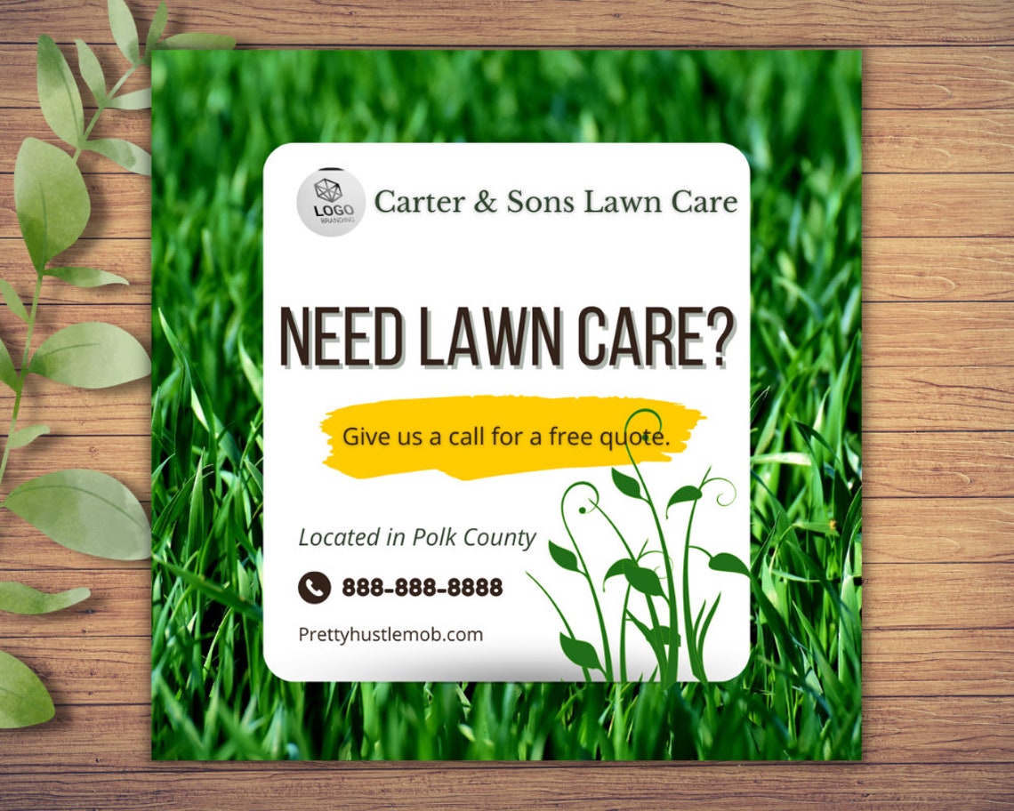 Lawn Care Flyer Template | Lawn Cutting Services | Editable Lawn Mowing ...